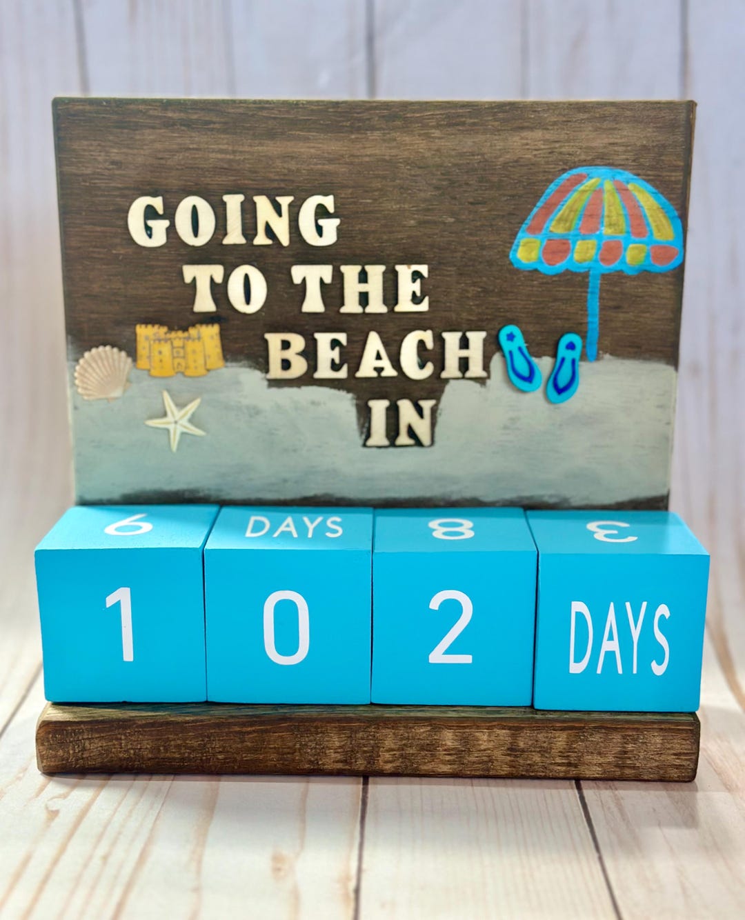 Going to the Beach Wood Countdown Calendar - Etsy