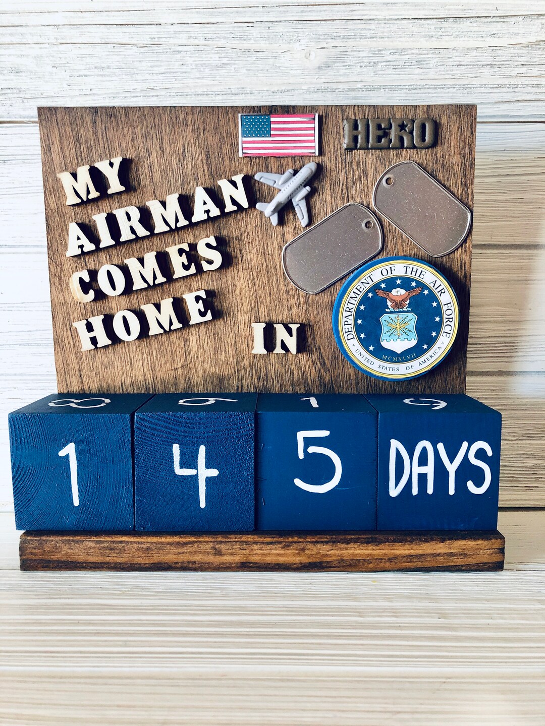 US Air Force Military Countdown Calendar, Homecoming Gift for Wife ...