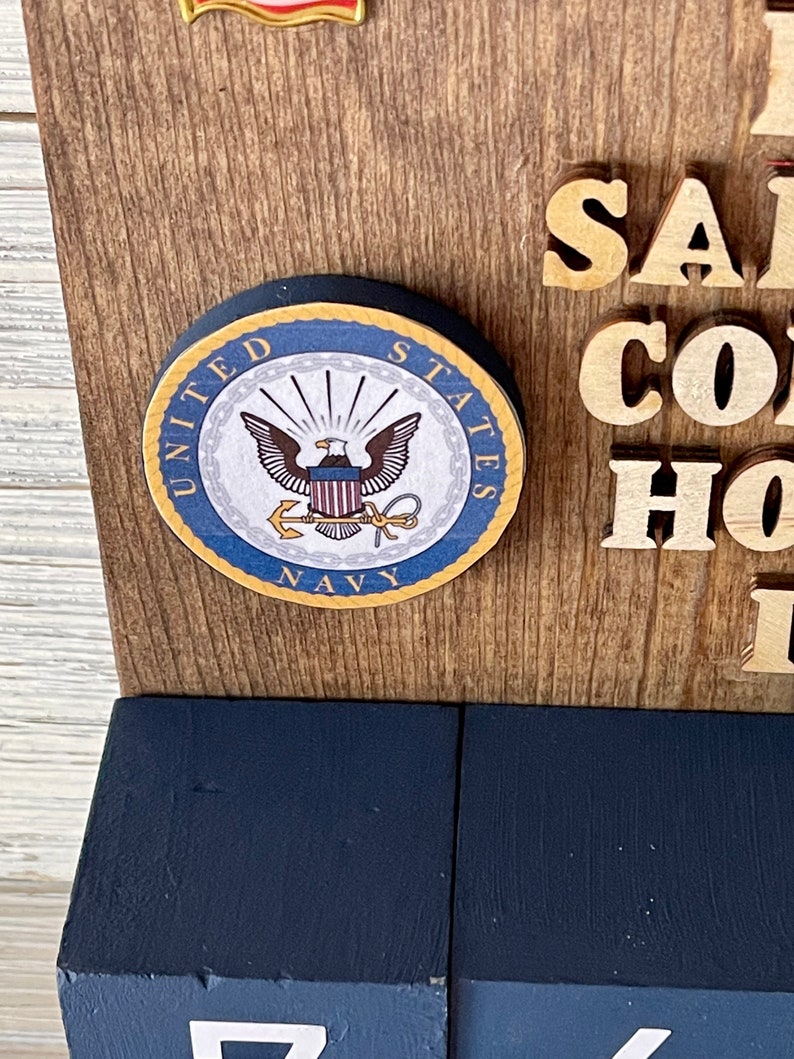 US Navy Sailor Wood Countdown Calendar Deployment Gift Wood | Etsy