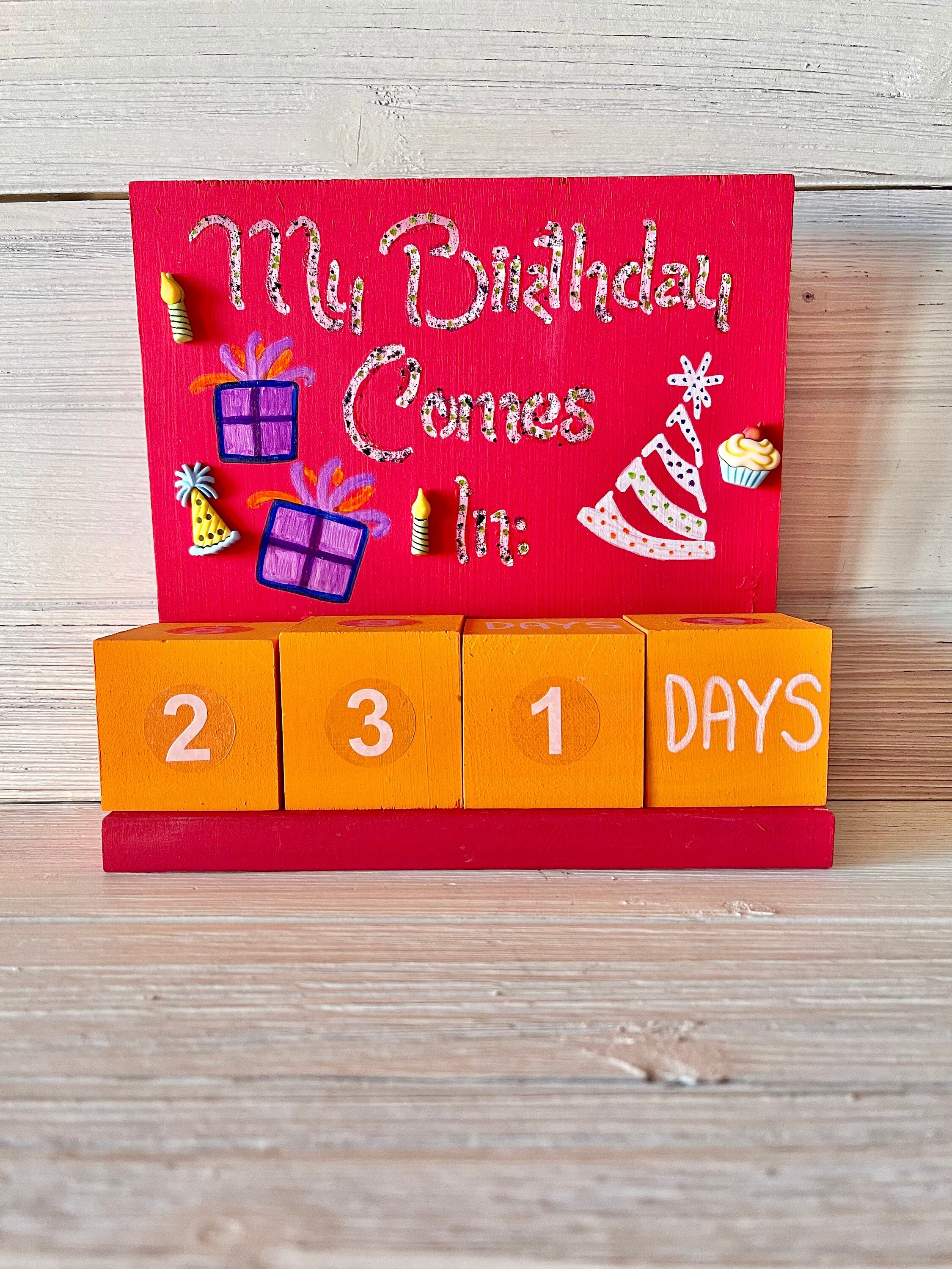 Happy Birthday Countdown Calendar Birthday Gift Gift for | Etsy