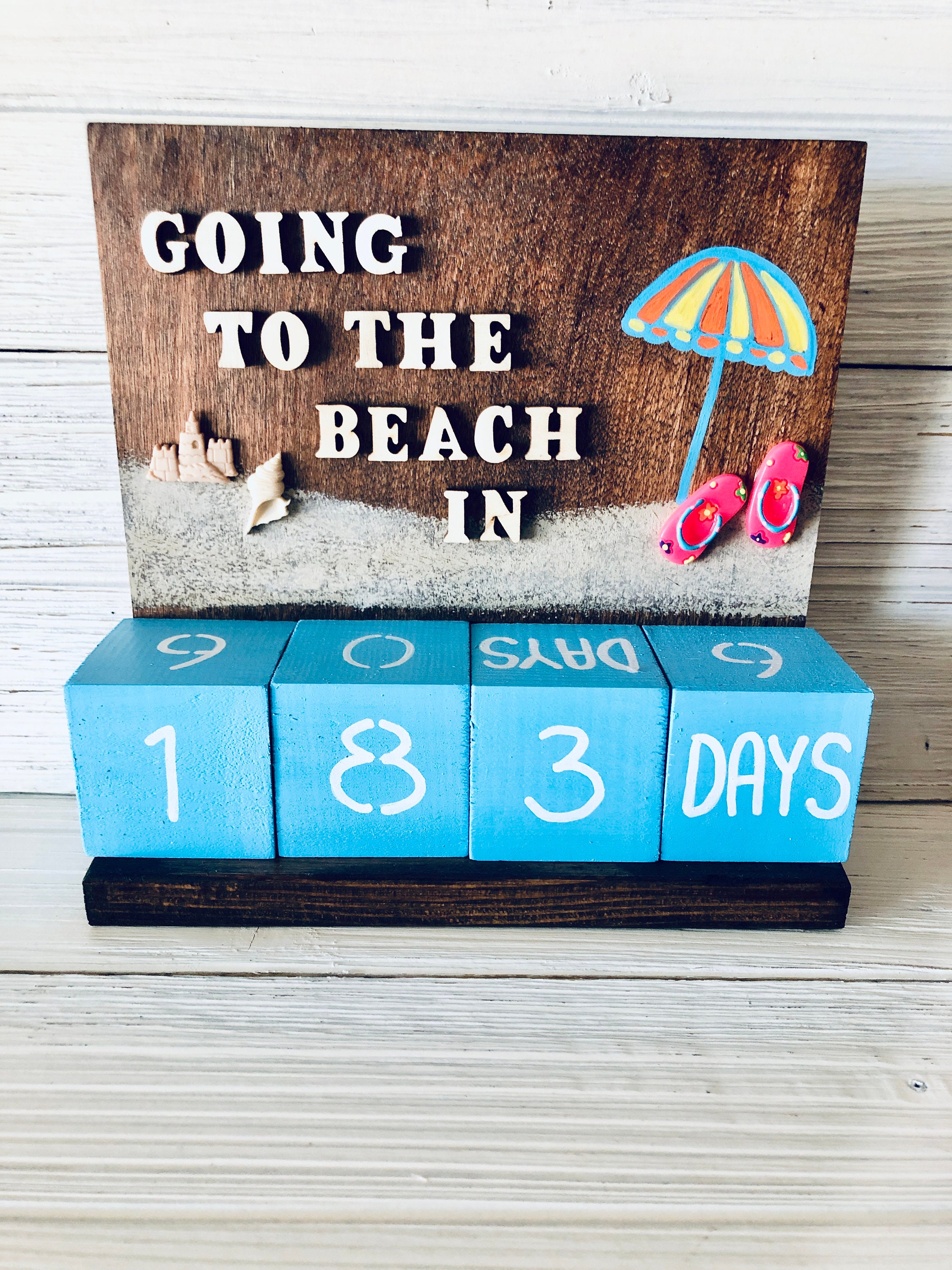 Going to the Beach Wood Countdown Calendar Family Vacation | Etsy