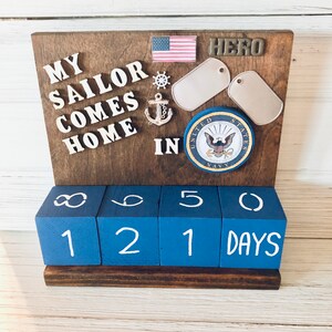 US Navy Sailor Military Countdown Calendar, Deployment Gift, Welcome Home Gift for Spouse or ...