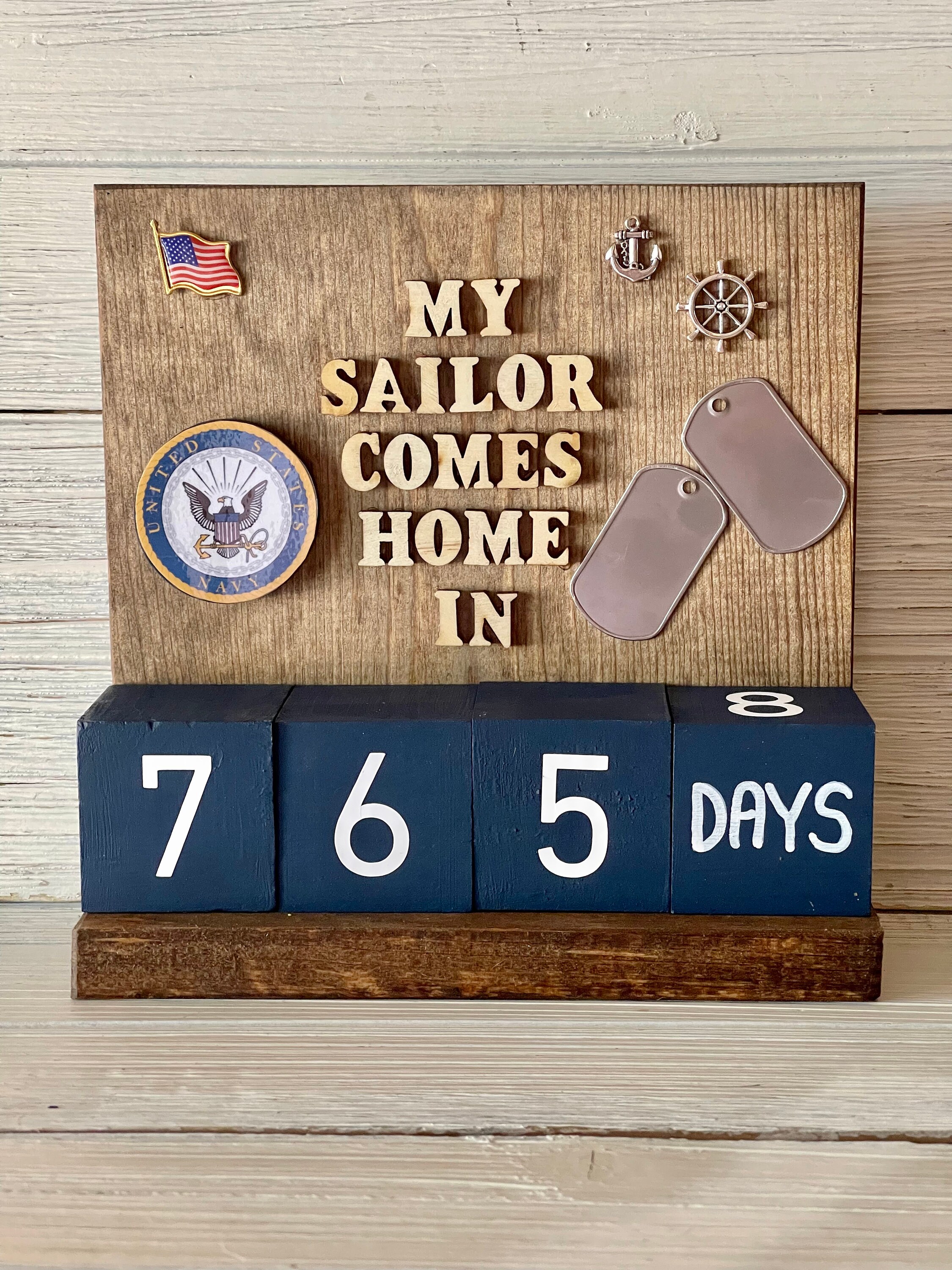 US Navy Sailor Wood Countdown Calendar Deployment Gift Wood | Etsy