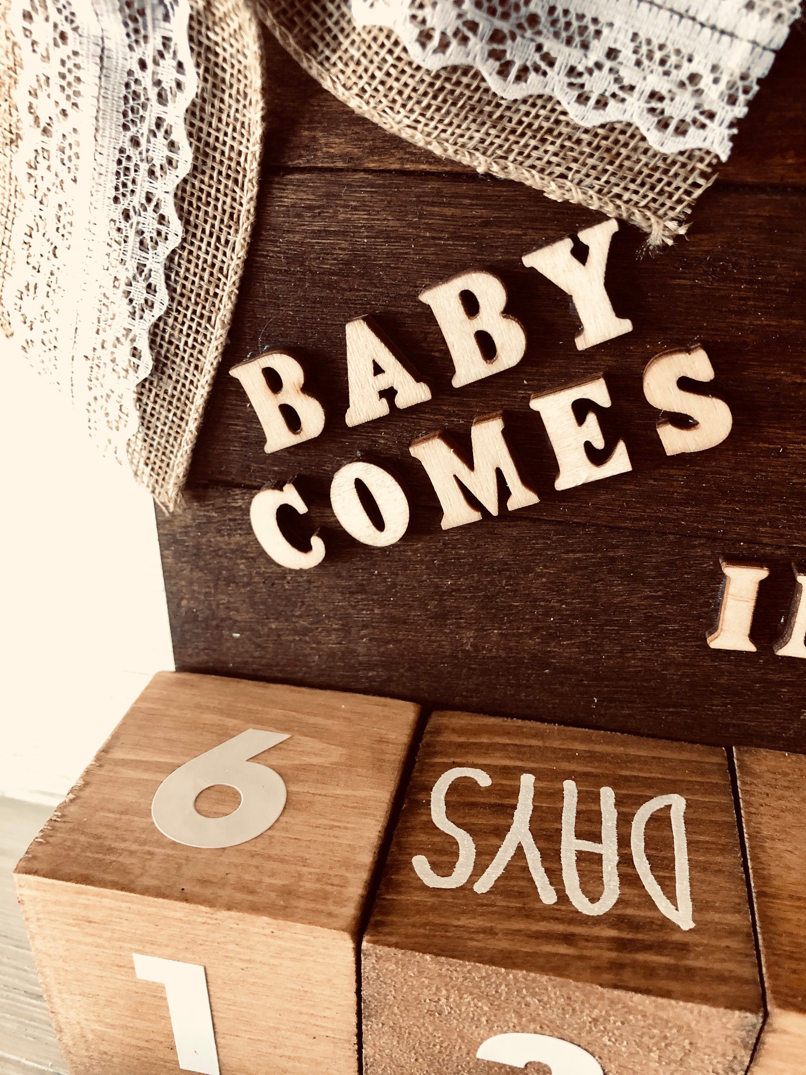 Rustic Baby Countdown Calendar: Pregnancy Countdown - Etsy