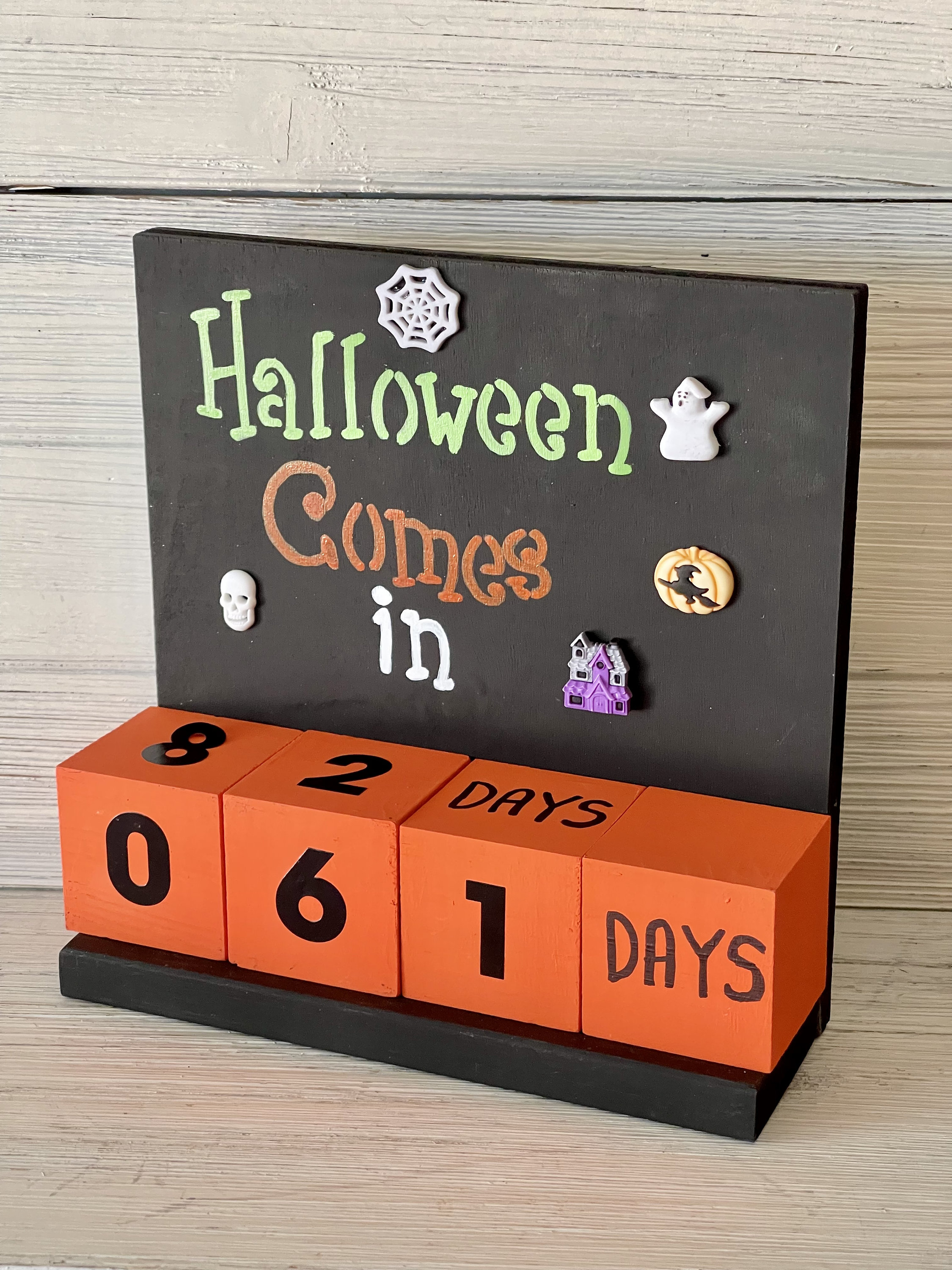 Spooky Halloween Countdown Calendar Spooky Decor Wood - Etsy