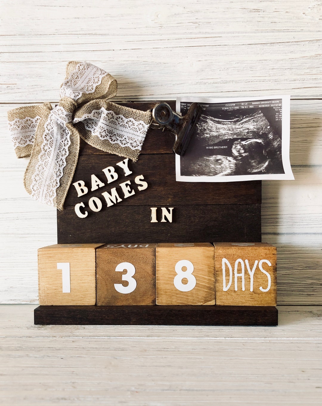 Rustic Baby Countdown Calendar: Pregnancy Countdown - Etsy