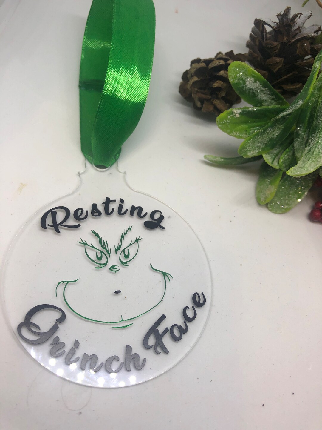 Resting Grinch Face Bauble Christmas Decoration Tree Decor the Grinch ...