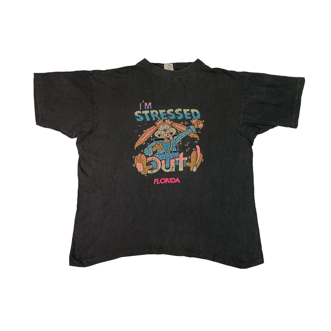 Vintage 90s I'm Stressed Out T-shirt Florida Retro Cartoon Rabbit ...