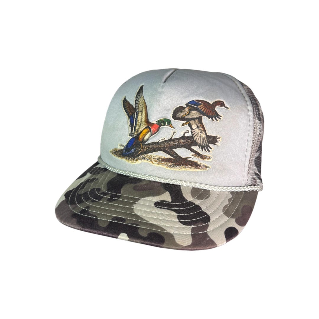 Vintage 1988 Mallard Ducks Trucker Cap Authentic Retro Hunting Camo ...