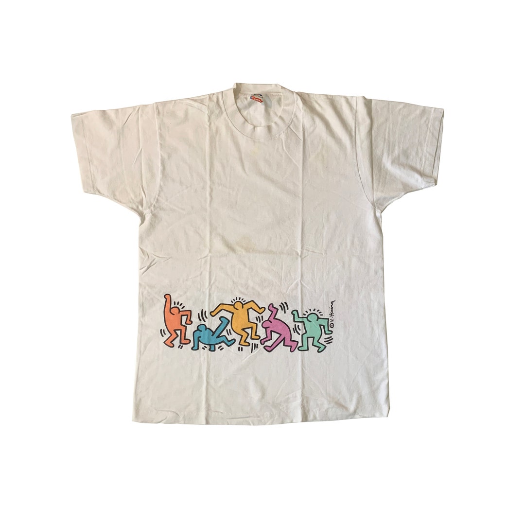 Vintage 90s Keith Haring T-shirt Dance II Distressed Pop Vintage 90s Keith Haring T-shirt Dance II Distressed Pop
