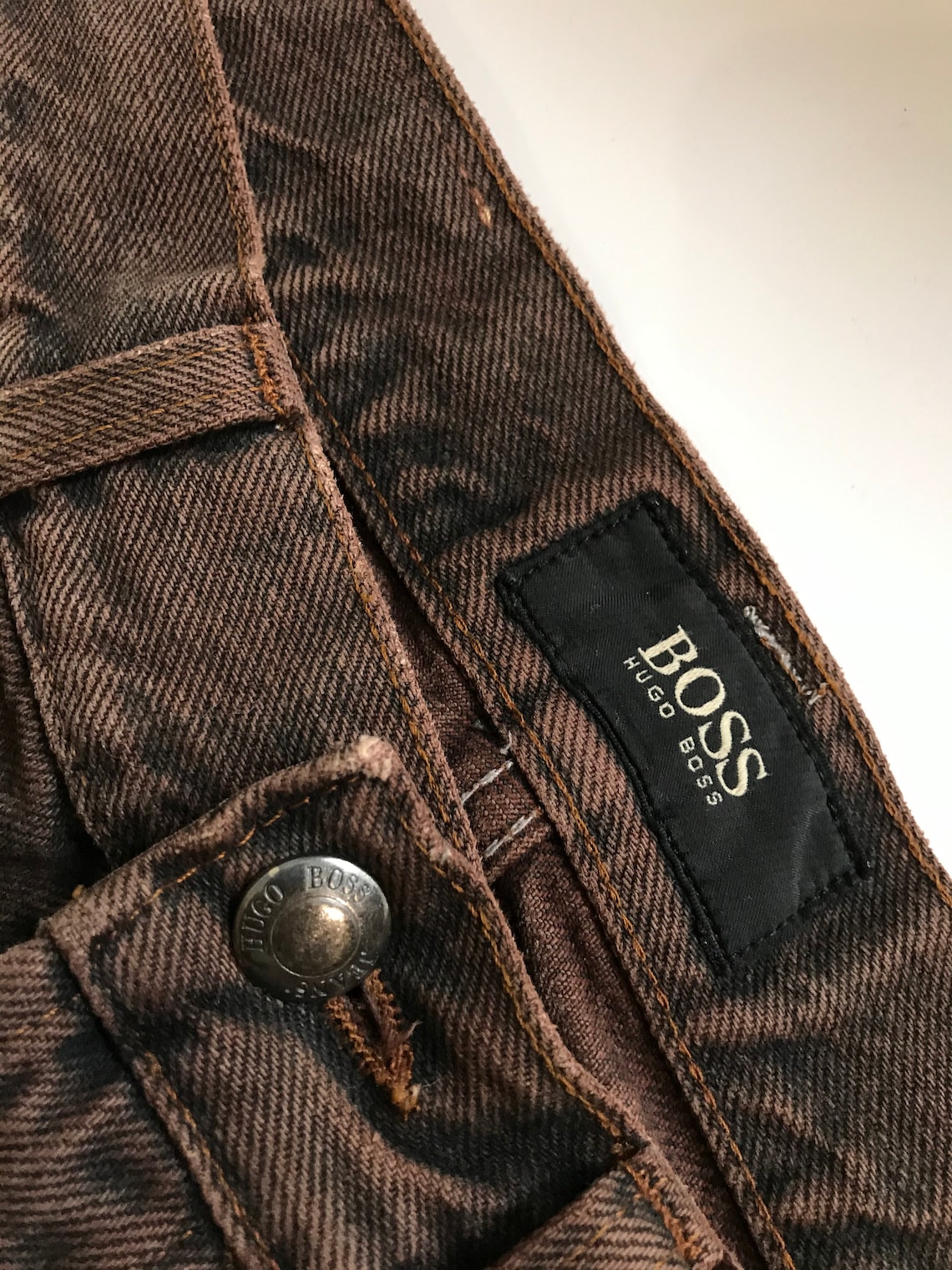 Vintage 90's Hugo Boss Jeans Pants Retro Washed Denim | Etsy