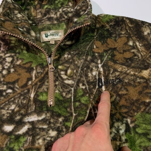 Vintage Real Tree Fleece Pullover by Univers 1/4 Quarter Zip Retro ...