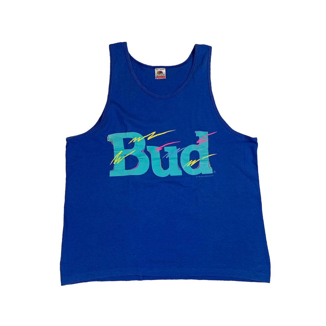 Vintage 1991 Bud Tank Top T-shirt Authentic Retro Beer Budweiser Big ...