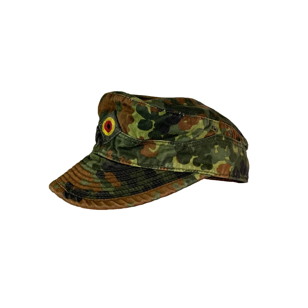 Vintage 1993 German Military Cap Retro Bundeswehr Camouflage Flecktarn ...