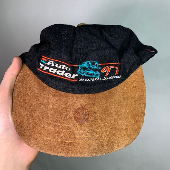 Vintage 1997 Auto Trader Hat Retro Suede Visor Tourin… - Gem