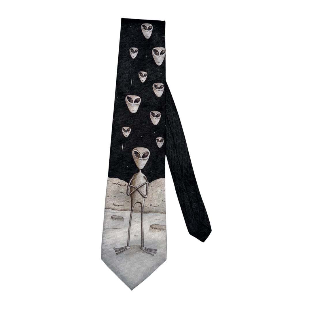 Vintage 1997 Aliens Tie by A. Rogers Authentic Retro Cartoon Formal ...