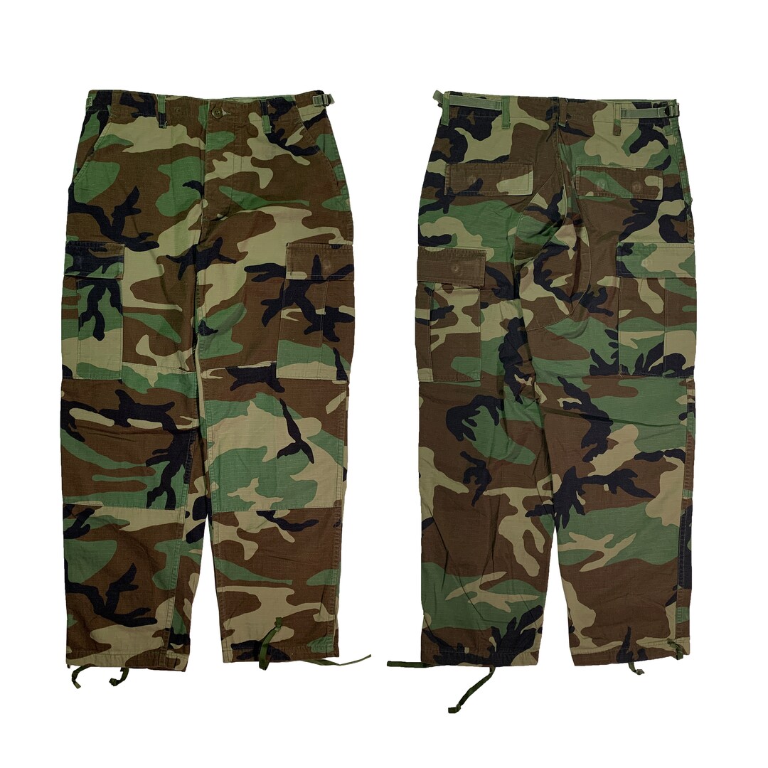 Vintage Camo Cargo Pants Ripstop Woodland Camouflage Pattern US Army ...