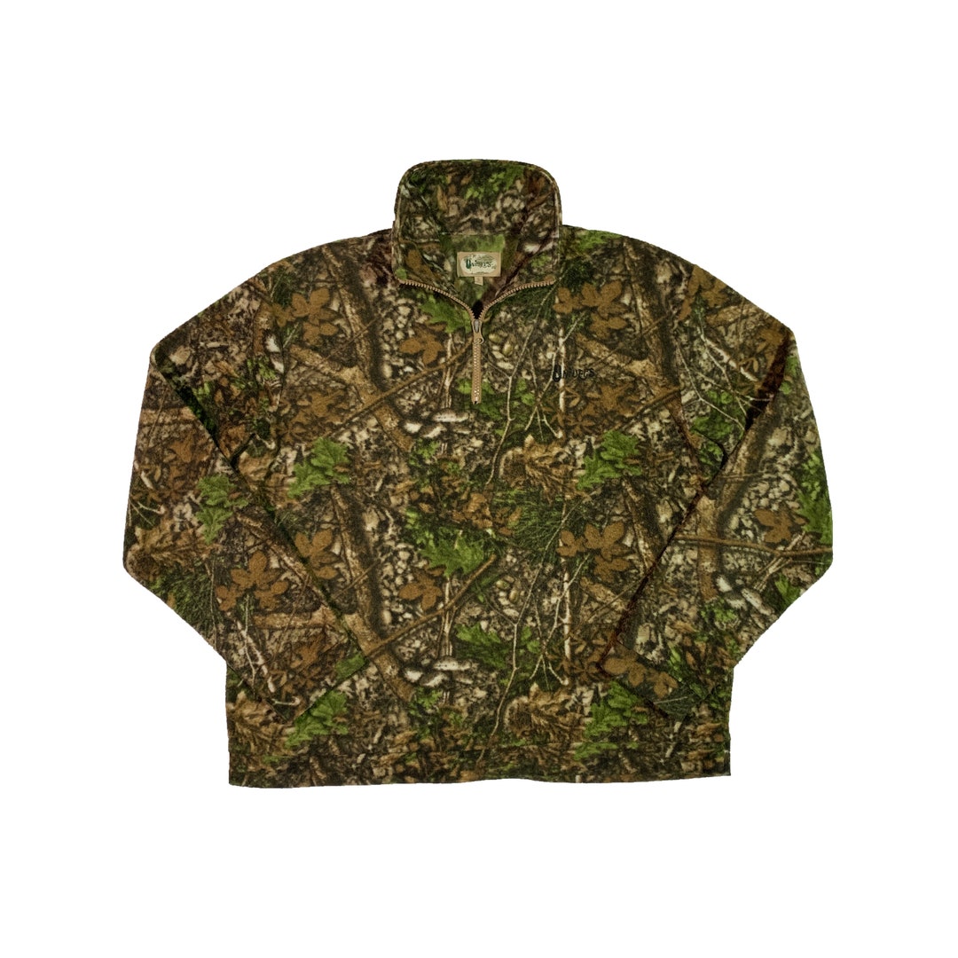 Vintage Real Tree Fleece Pullover by Univers 1/4 Quarter Zip Retro ...