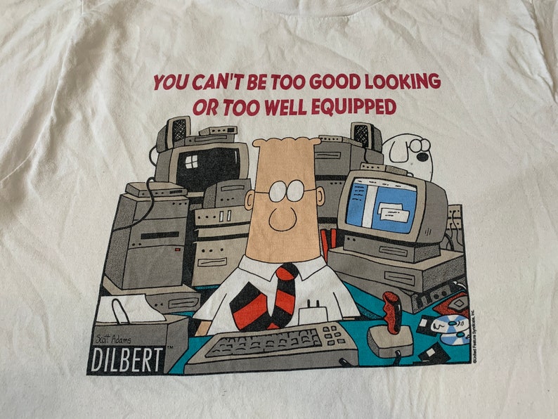 Vintage 90s Dilbert T-shirt Comic Book by Scott Adams Cartoon - Etsy