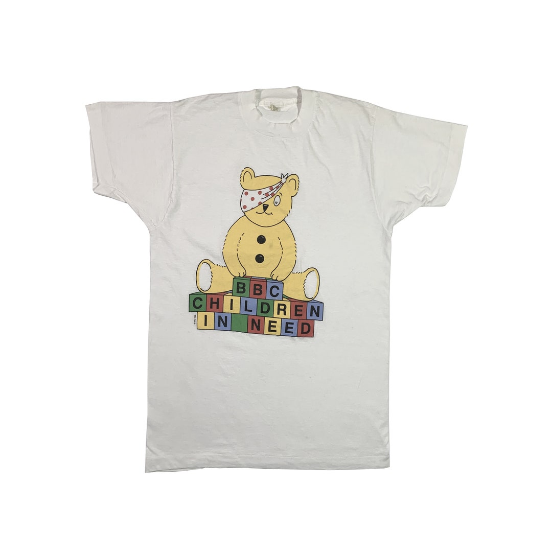 Vintage 1986 BBC Children in Need T-shirt Bear Retro Charity Souvenir ...