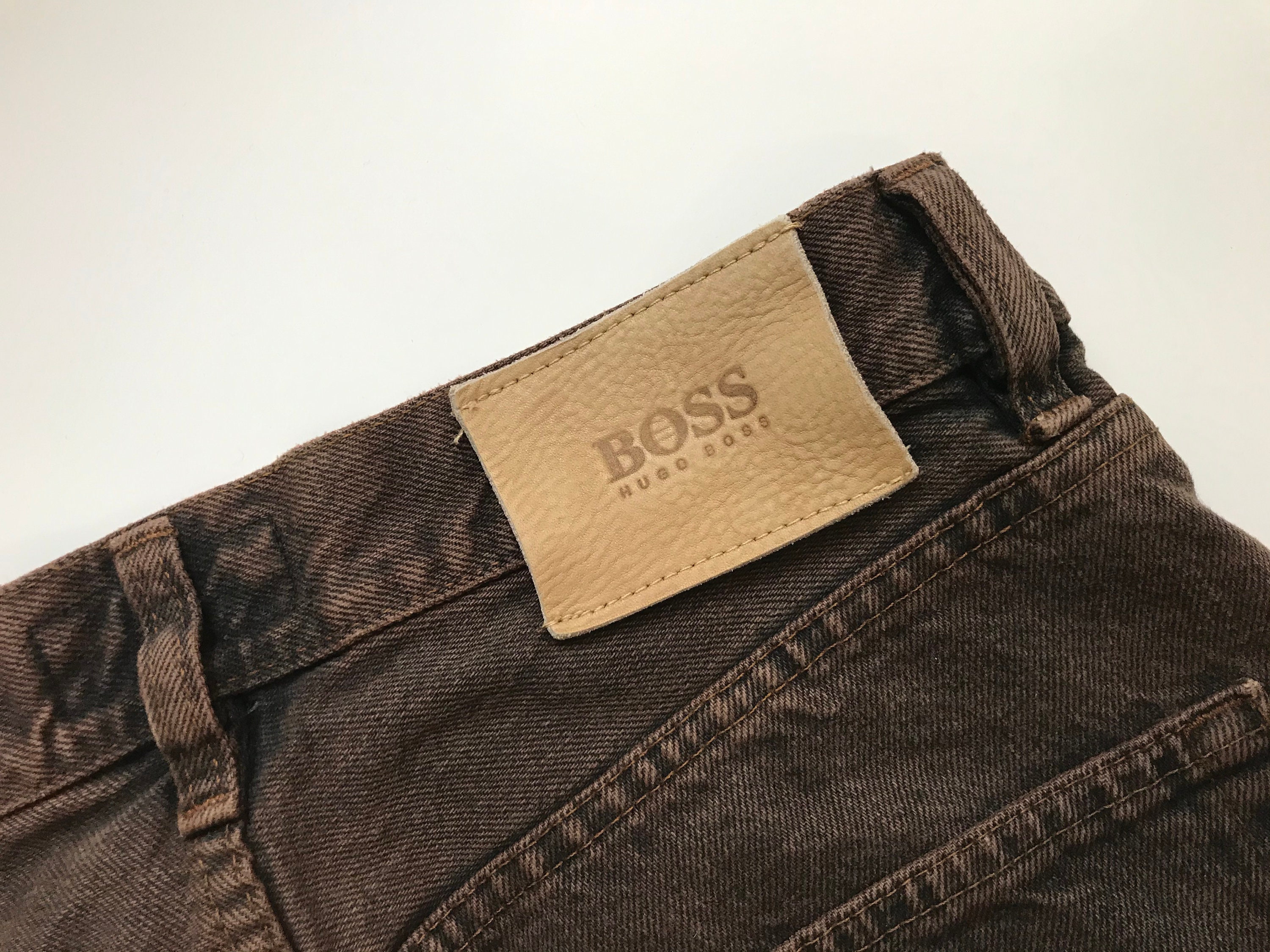 Vintage 90's Hugo Boss Jeans Pants Retro Washed Denim | Etsy
