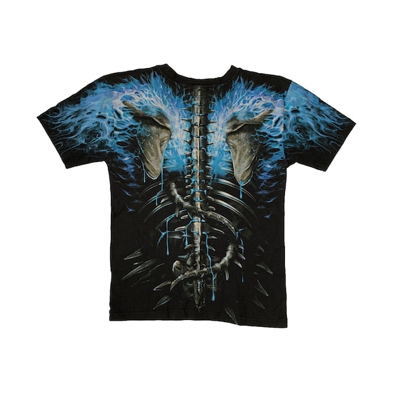 Vintage Spiral T-shirt Y2k Skeleton Anatomy Bones Sku… - Gem