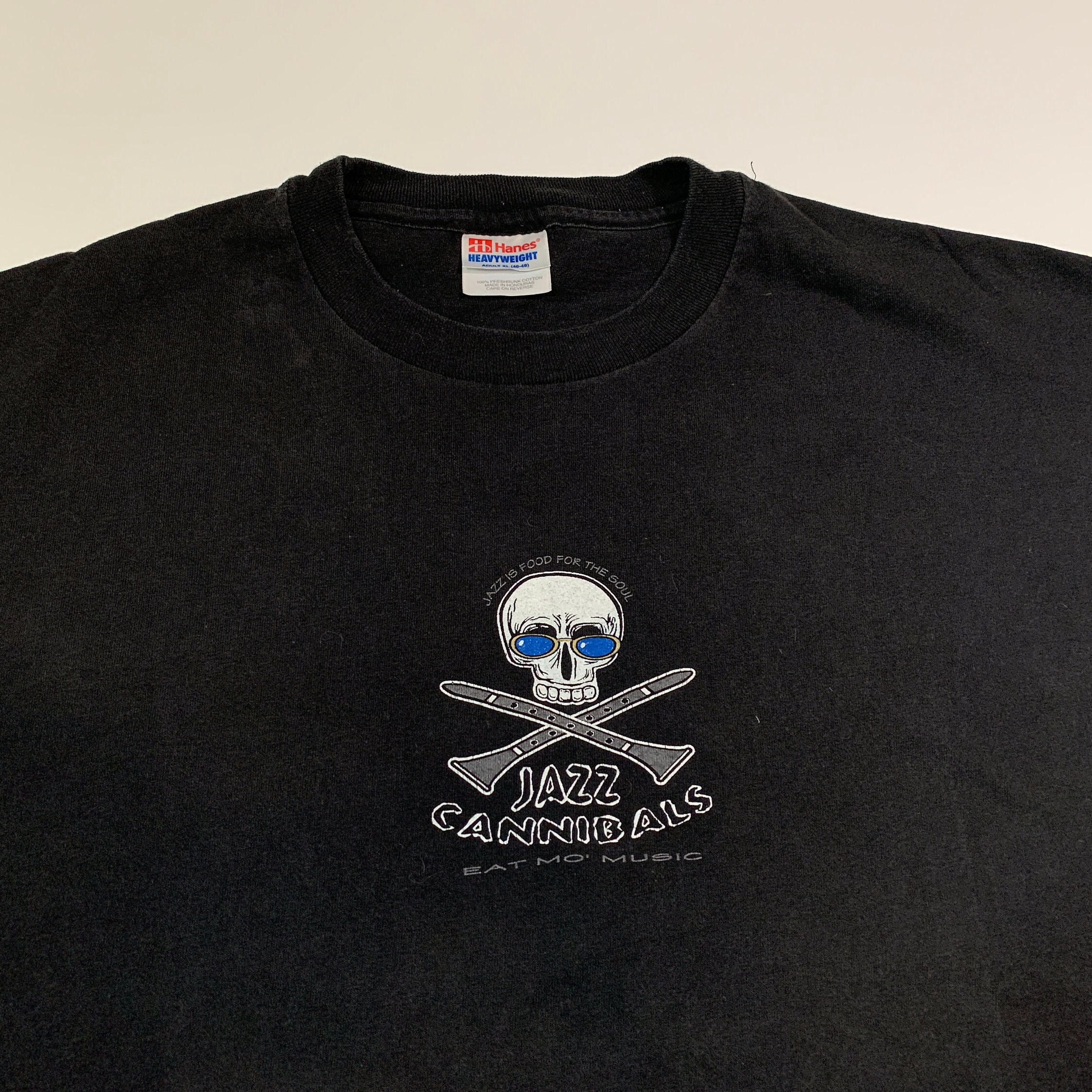Vintage 1996 Jazz Cannibals T-shirt Eat Mo Music Jazz is Food for the ...