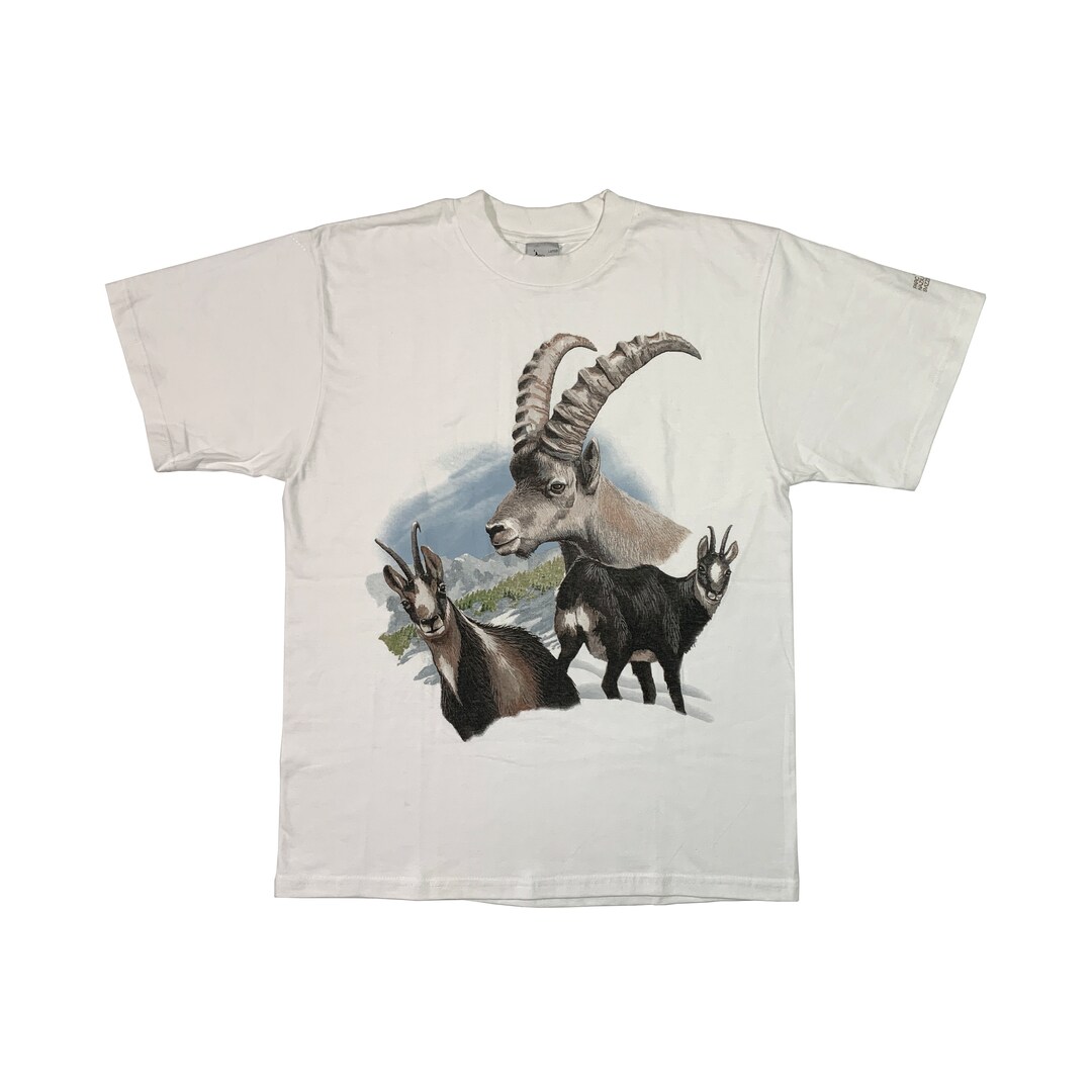 Vintage Alpine Ibex T-shirt by Harlequin Wild Mountain Goats Retro ...