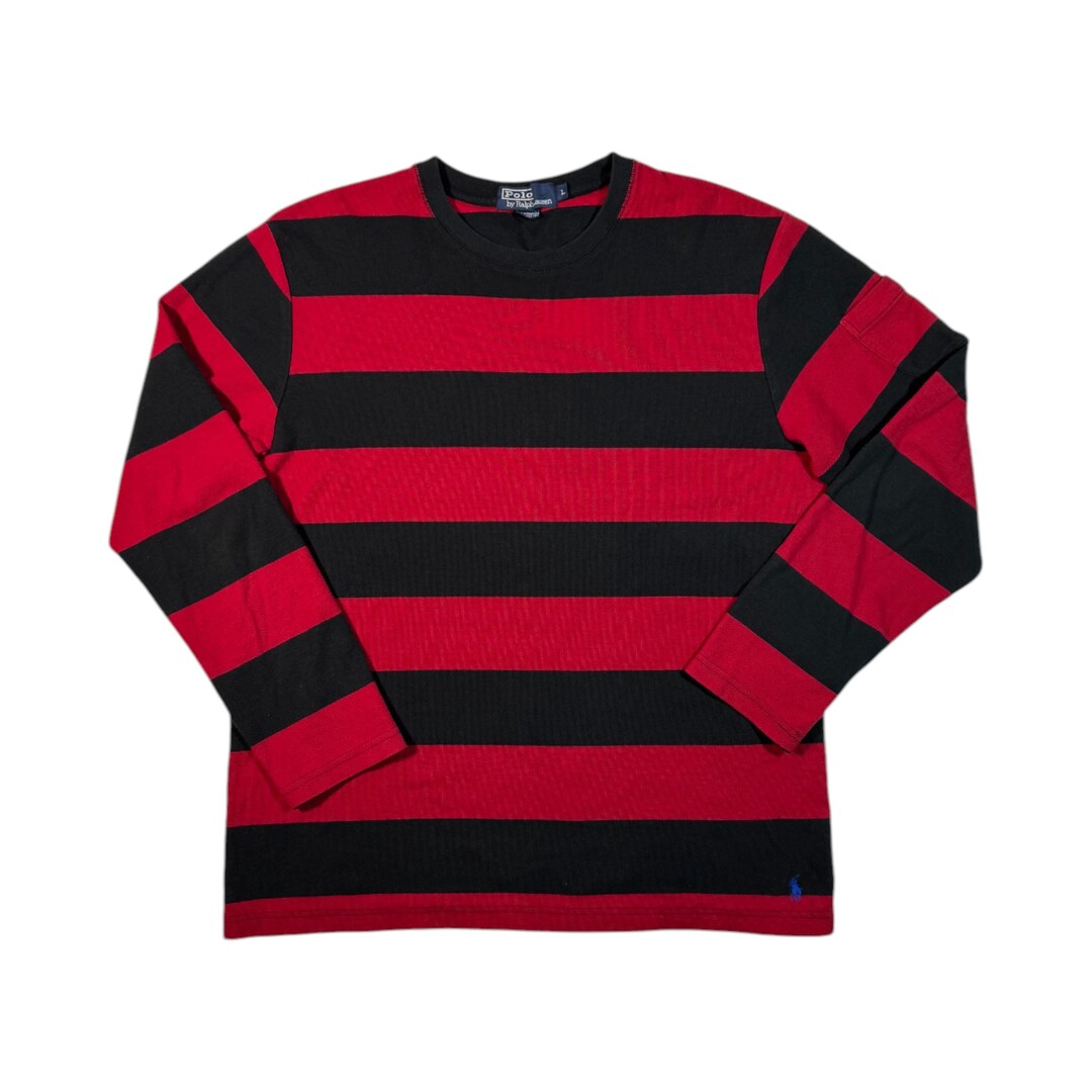 Vintage Polo Ralph Lauren Long Sleeve Pullover Authentic Striped Black ...