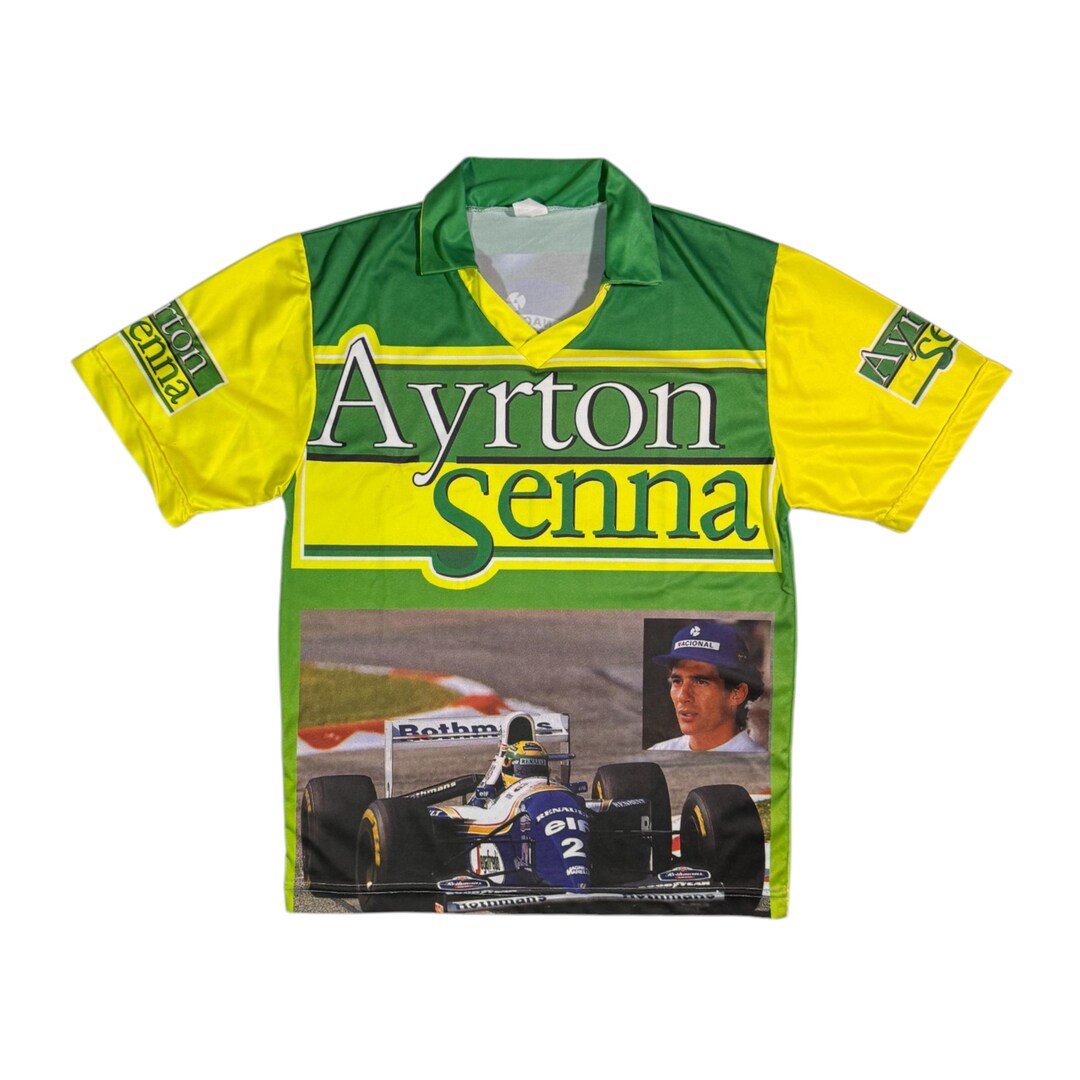 Vintage Ayrton Senna Polo T-shirt Jersey Retro Racing Photo All-over ...