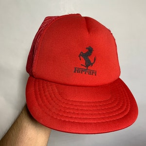 Vintage 90s Ferrari Cap Distressed Retro Authentic Motorsport Racing ...
