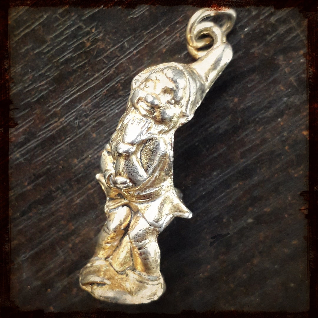 Antique French Miniature 3d Golden Dwarf Medal Pendant Fairy Tale ...