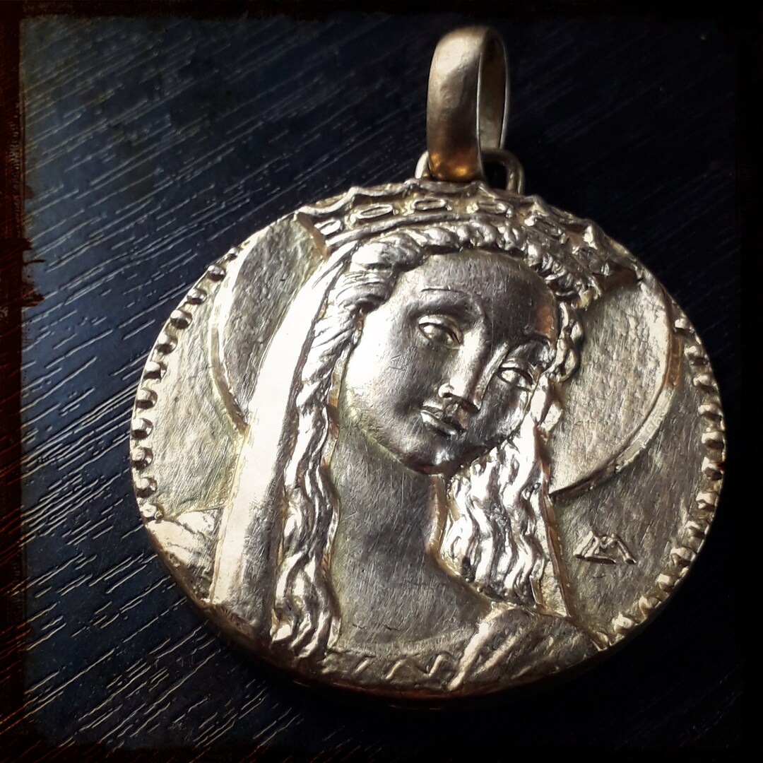 Antique Arthus Bertrand Crowned Virgin Medal French Religious Medal by ...