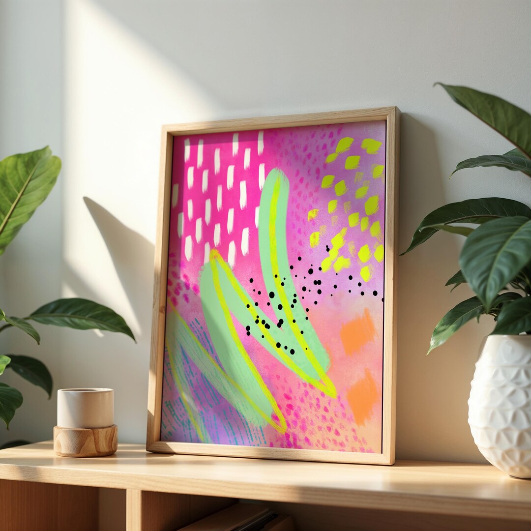 Abstract Bright Colours Art Print | Statement Piece | Abstract Painting ...