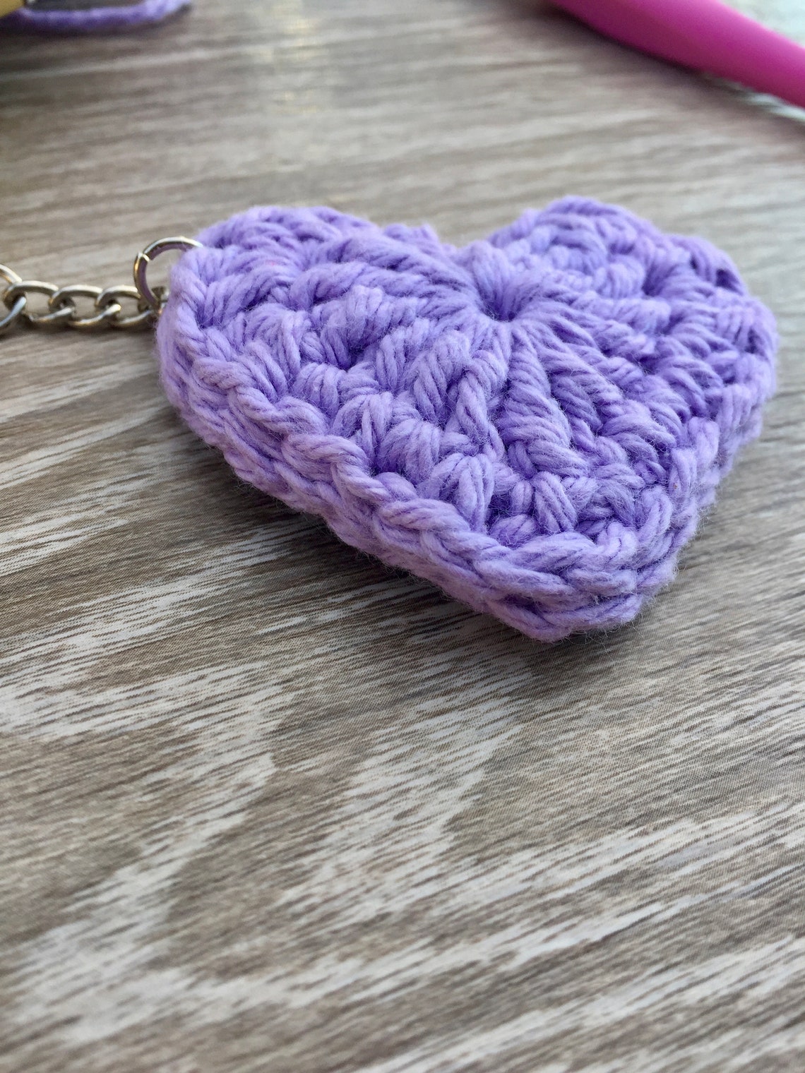 Heart Keychain keychain valentines day gift crochet heart | Etsy