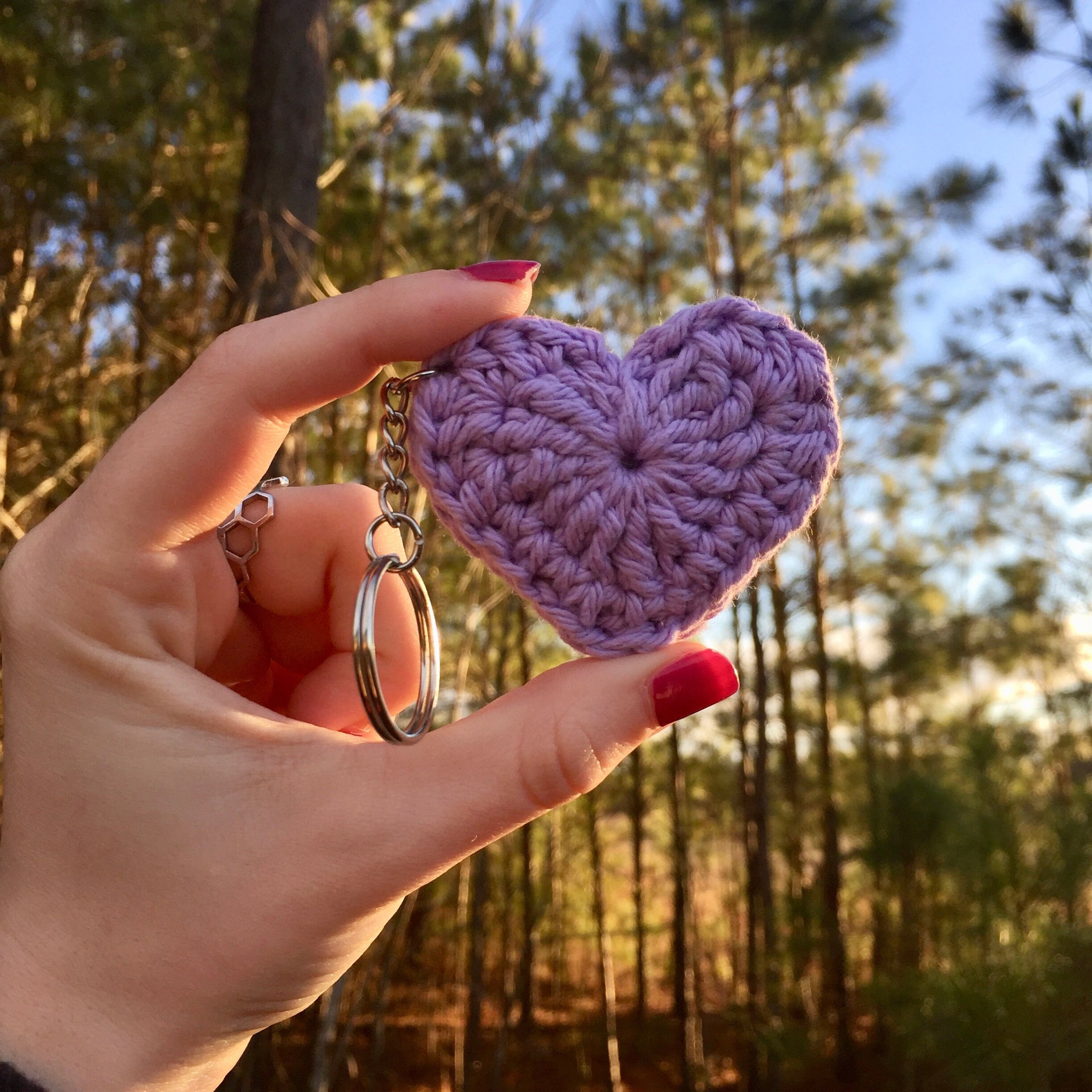 Heart Keychain keychain valentines day gift crochet heart | Etsy