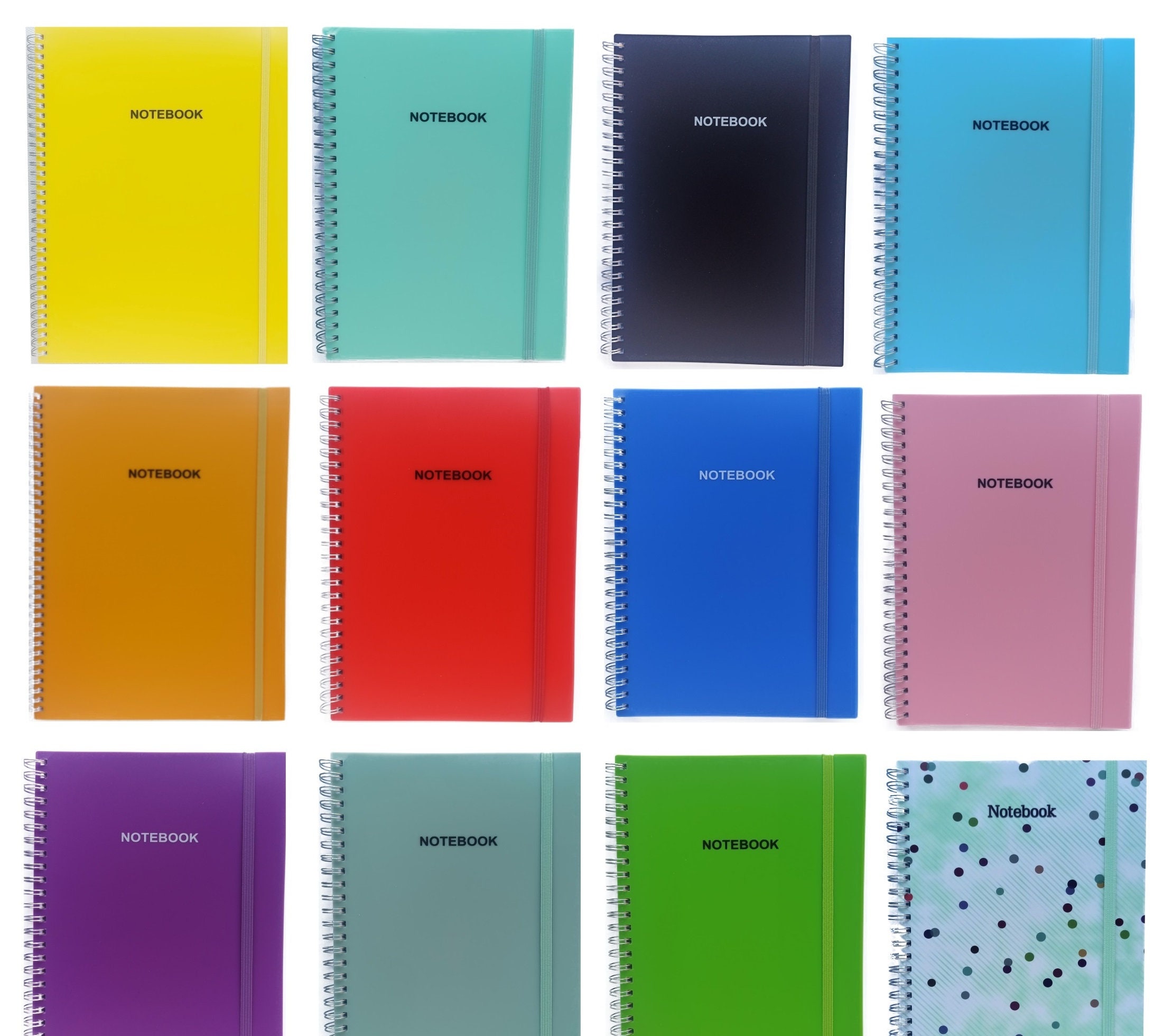 A5 PVC Cover Notebook Spiral Twin Wire Ruled Notepad Lines Journal ...