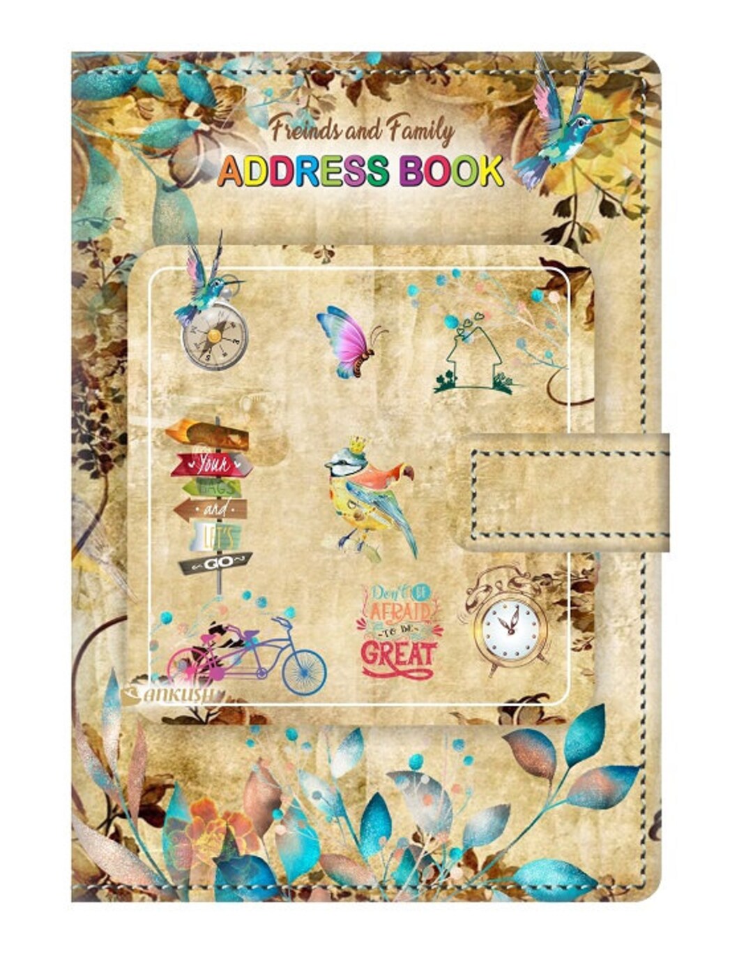 Address Book and Birthday a to Z A5 Satin Fabric Birthdays Book ...