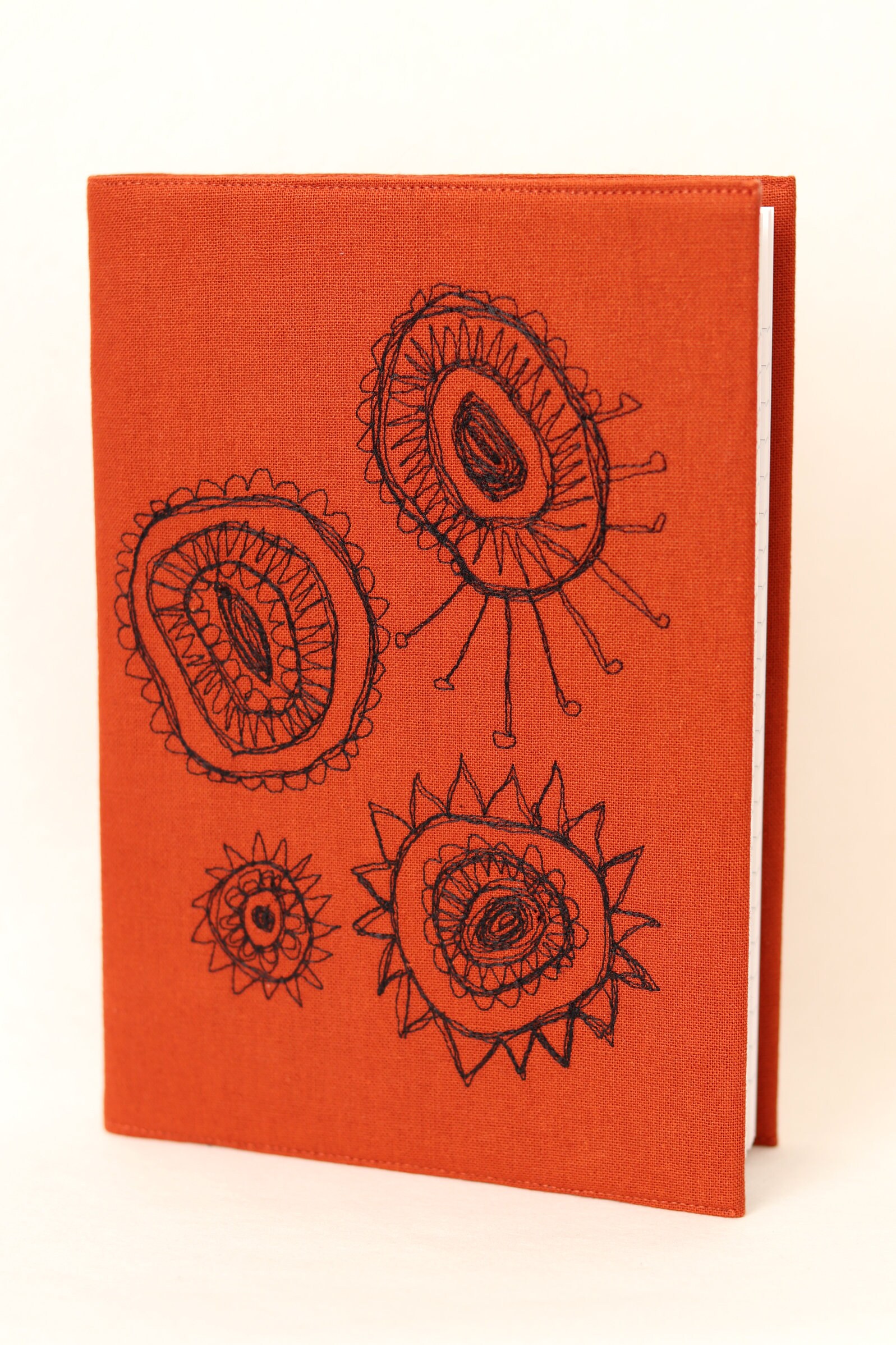 A5 Embroidered Book Cover With Sketchbook or Notebook circles - Etsy