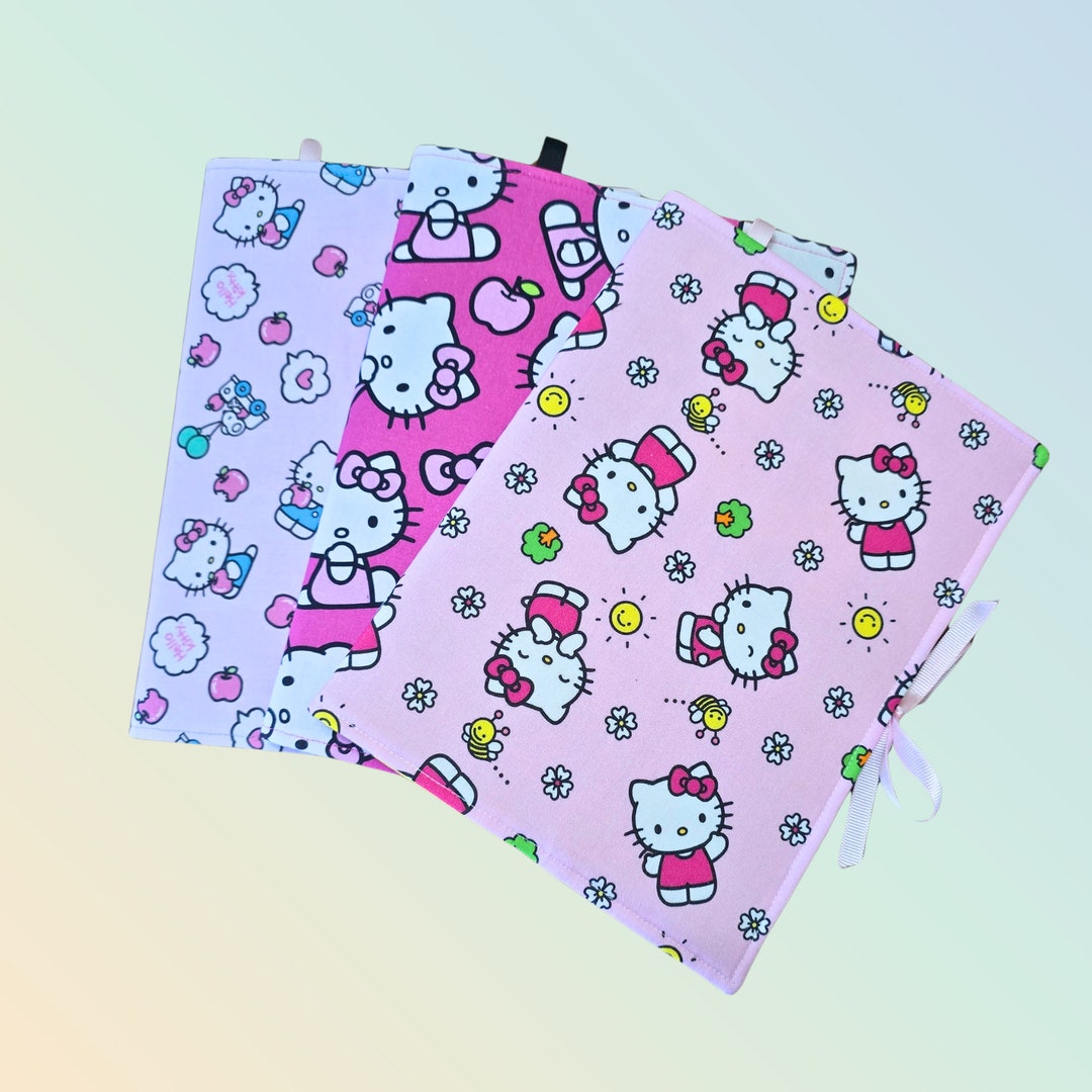 Hello Kitty Notebook, Reusable Fabric Composition Book Cover, Kawaii ...