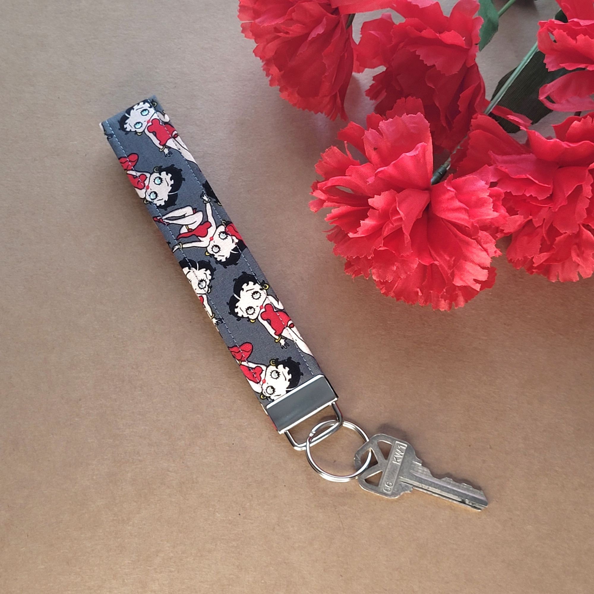 Betty Boop Keychain Wristlet: Personalized Fabric Key Fob - Etsy