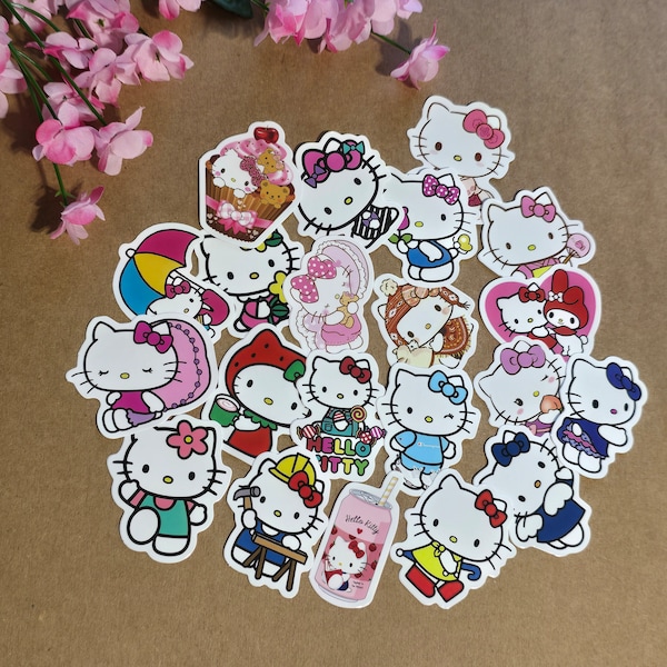 Hello kitty stickers - Etsy
