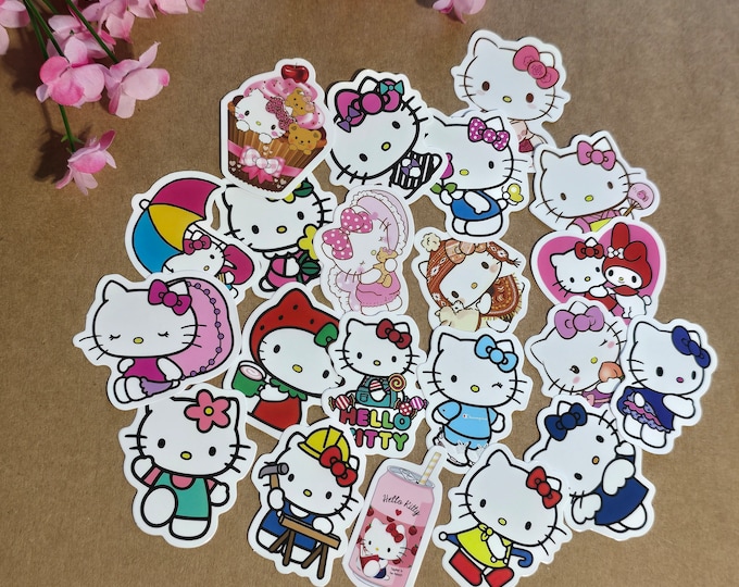 Hello Kitty Sticker Pack Sanrio Colorful Stickers High Quality PVC ...