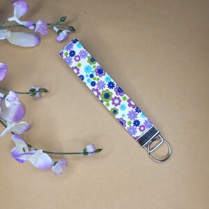 Wildflower Keychain, Purple Flower Keychain Fob, Floral Keychain ...