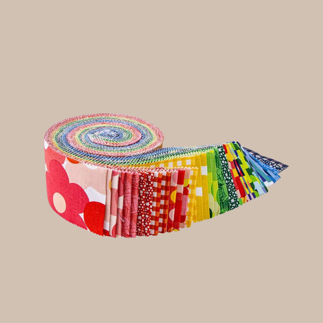 Copacetic Fabric Riley Blake, 40- 2 1/2" X 44" Rolie Polie Colorful ...