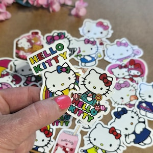 Hello Kitty Sticker Pack Sanrio Colorful Stickers PVC Kawaii Cartoon ...