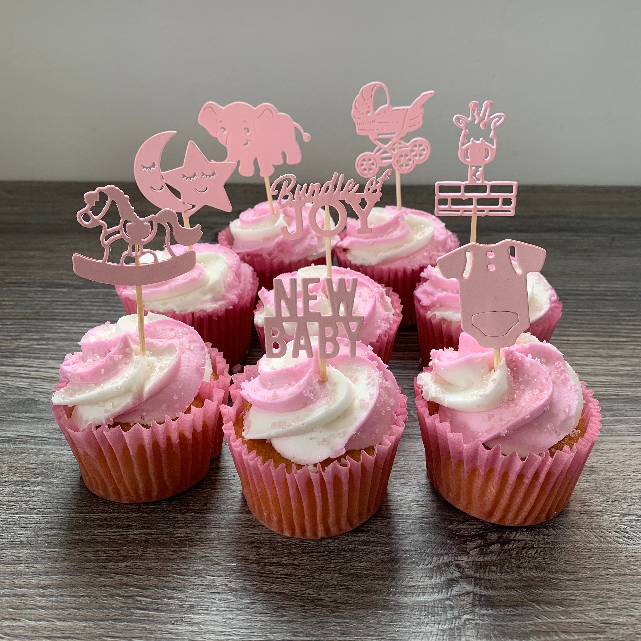 16 Baby Shower Cake Toppers Various Colours Available | Etsy