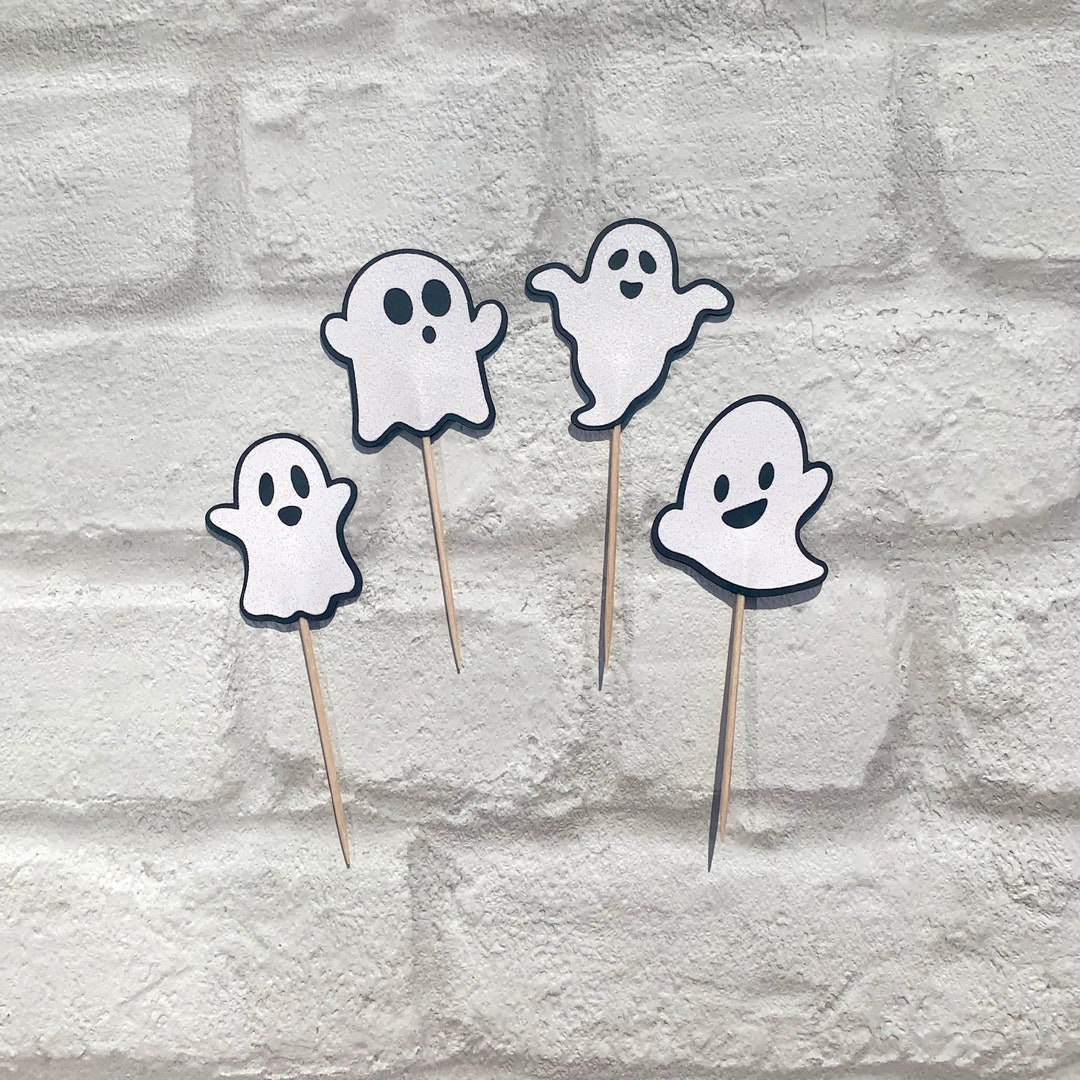 8/16 Cute Halloween Ghost Cupcake Toppers - Etsy