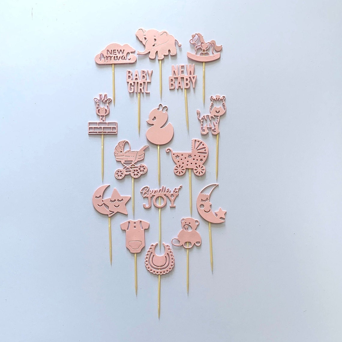 16 Baby Shower Cake Toppers Various Colours Available | Etsy