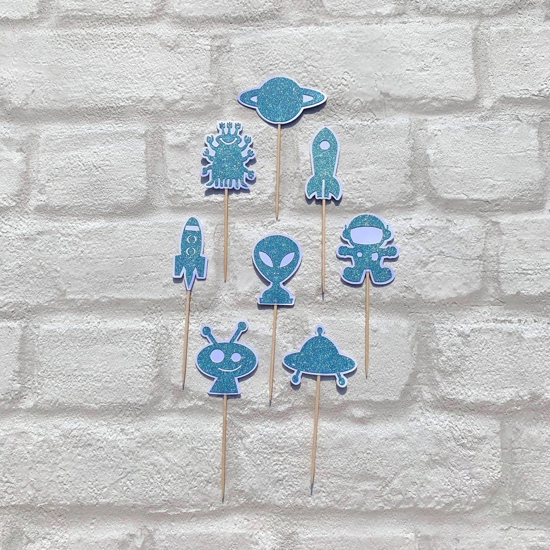 16 Alien/outer Space Cupcake Toppers various Colours Available - Etsy